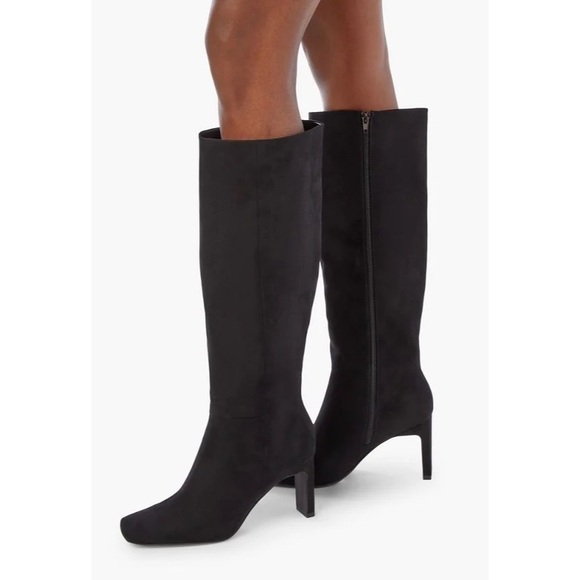JustFab | Shoes | Just Fab Evelyn Black Tall Calf Length Heeled Boots ...